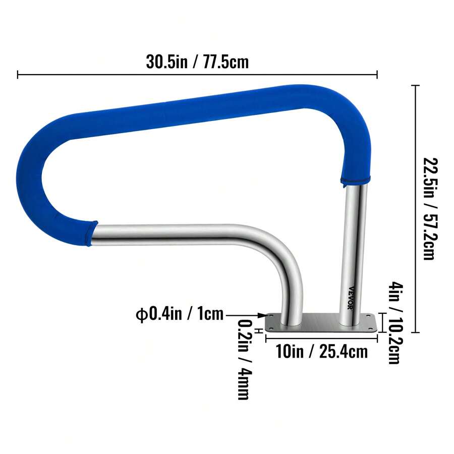 VEVOR Pool Handrail 32 X 22.5 Swimming Pool Stair Rail 304 Stainless ...