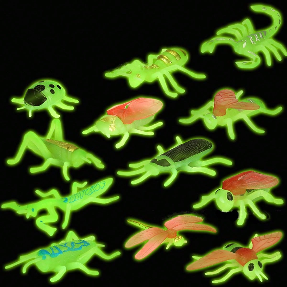 12Pcs Glow in the Dark Insect Luminous Toys Cockroaches Bees Ants ...
