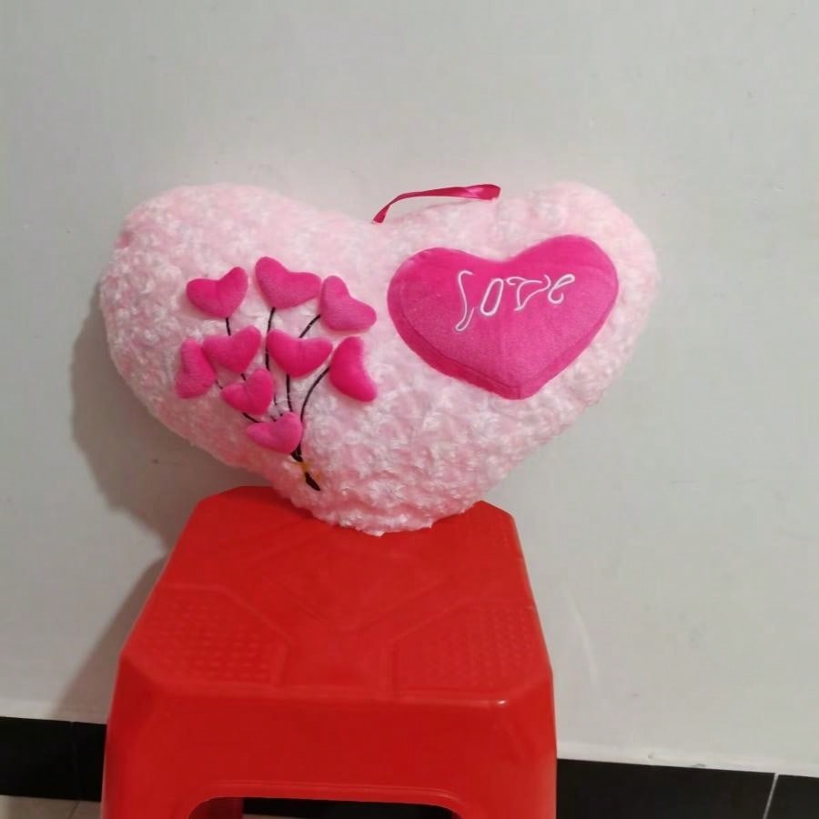 1 Almohada Rosa De Peluche, Cojín En Forma De Corazón, Almohada ...