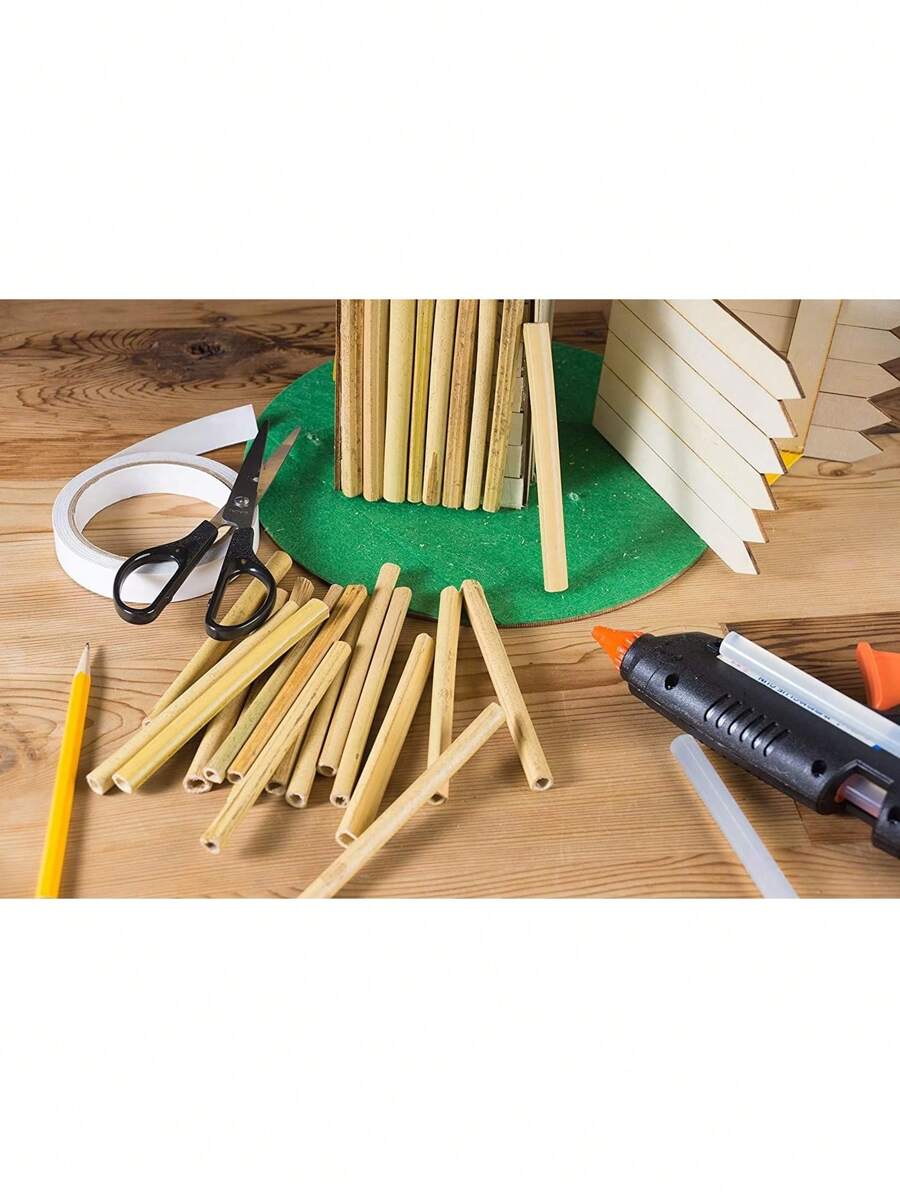 100 Pack Wood Bamboo Sticks For Crafts, DIY Bee Houses, Jewelry ...