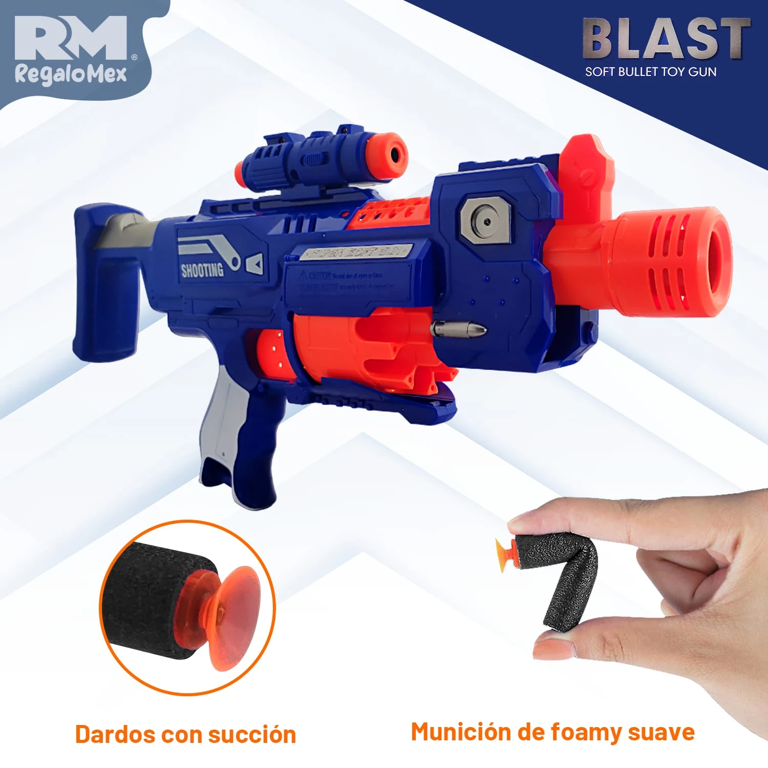 Battery Operated Semi-Automatic Toy Gun Launches Foam Darts, Drum ...
