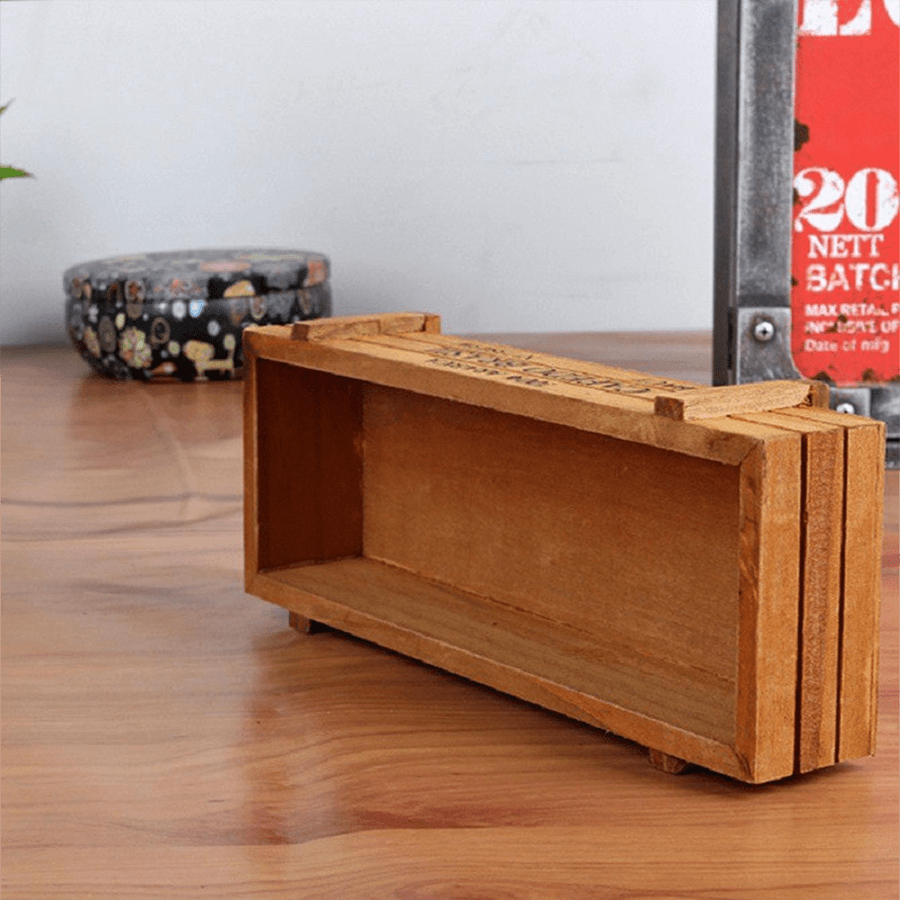 1pc Vintage Solid Wood Mini Succulent Planter Box, Wooden | SHEIN USA