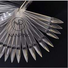 NANPINK MUESTRARIO ESTILETO CRISTAL EXHIBIDOR ABANICO CON ARO ARGOLLA ...