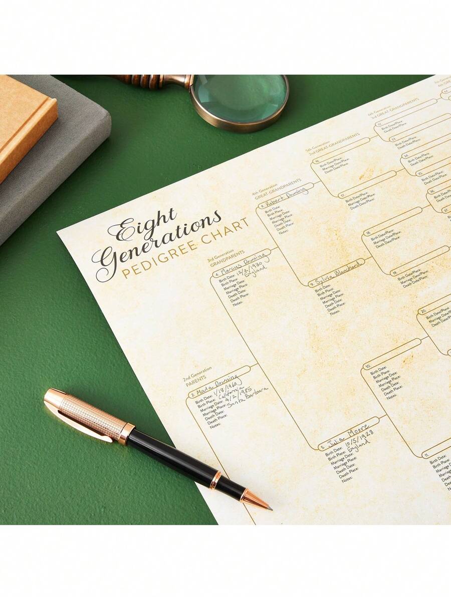 JUVALE 15 Pack Family Tree Charts To Fill In - Blank 8 Generation ...