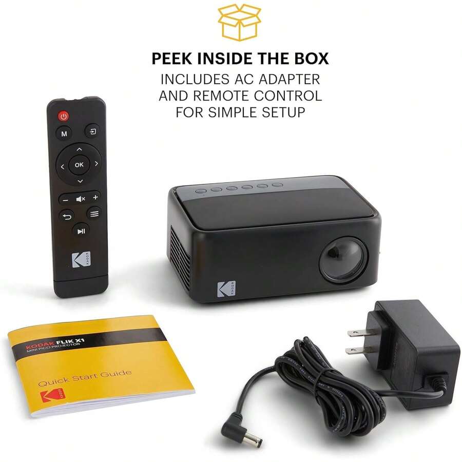 Kodak FLIK X1 Mini Pico Projector, Portable Compact 100" Projector With ...