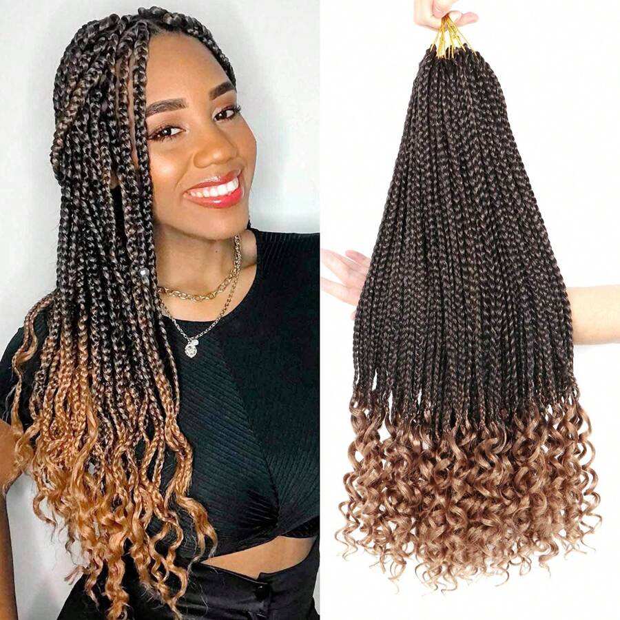 1 Paquete De Cabello Box Braids De Ganchillo De 14-30 Pulgadas Con ...
