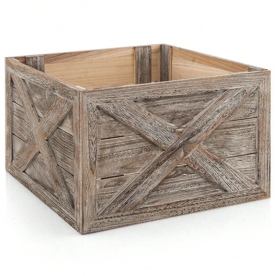 SlickBlue 24 Inch Wooden Tree Collar Box with Hook and Loop Fasteners ...
