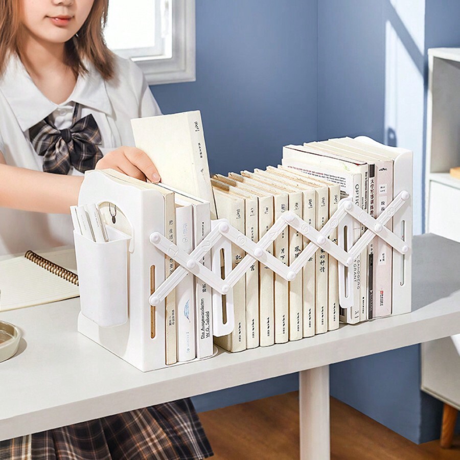Retractable Desktop Book Stand, Foldable And Organizing Bookshelf ...