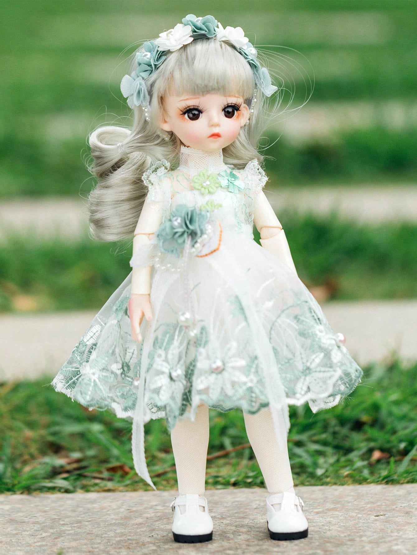 1pc Leia Princess Doll Abs Resin Blue Gauze Dress Realistic And Cute ...