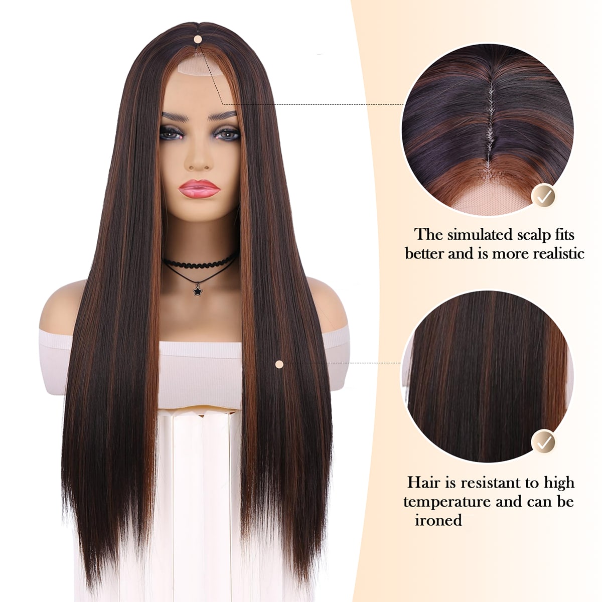Highlight Ombre Wig 4*1 Lace Front Wig Lace Front Synthetic Fiber Hair ...
