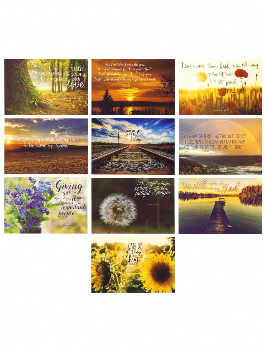 40 Pack Blank Bible Verse Postcards, All Occasion Inspirational Quotes ...