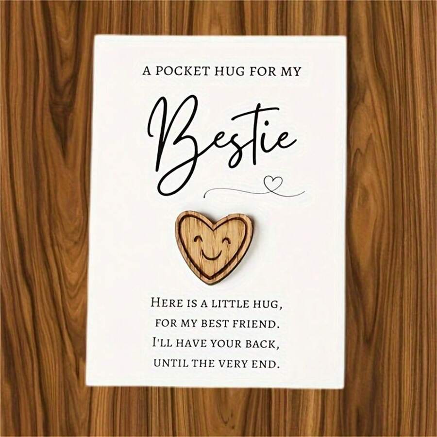 1pc Heart-Shaped Bestie Pocket Token, "Thinking Of You" Hug Token ...