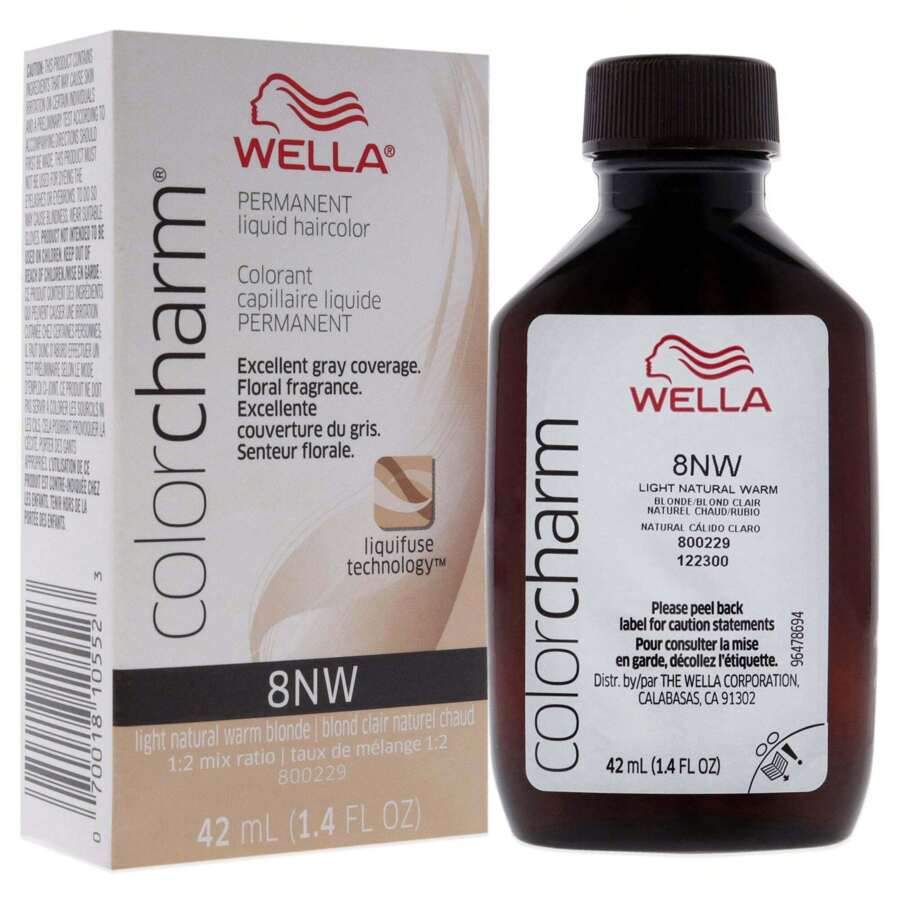 WELLA Color Charm Permanent Liquid Haircolor - 8NW Light Natural Warm ...