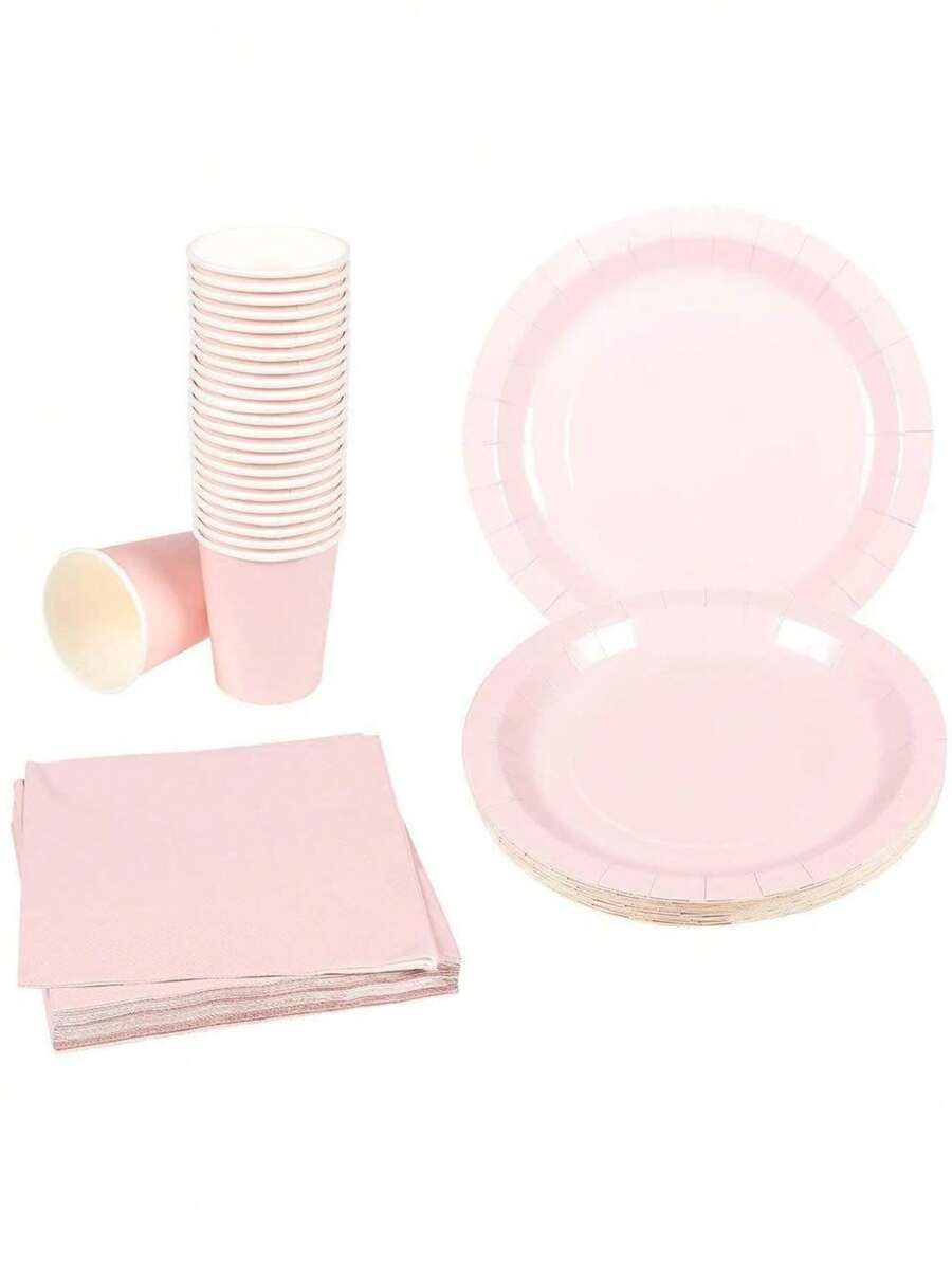 Disposable Dinnerware Set - 24-Set Paper Tableware - Dinner Party ...