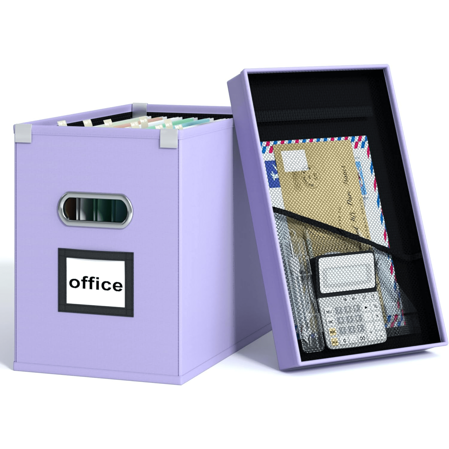 File Organizer Box with Lid, Collapsible Hanging File Box Organizer for ...