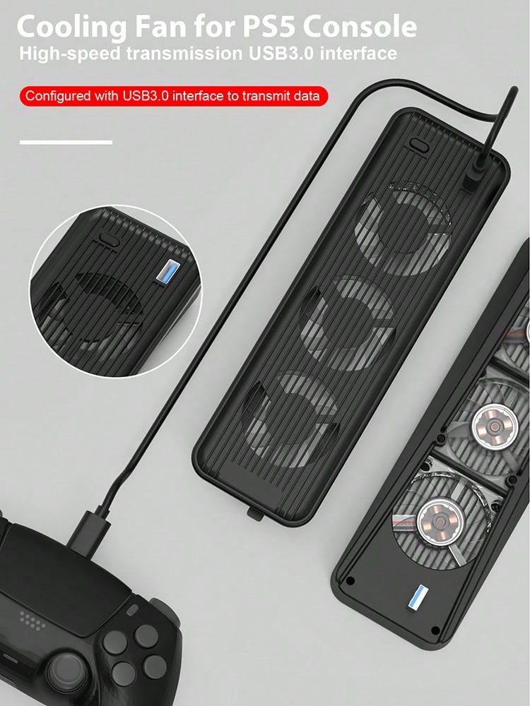 Cooling Accessories For PS5, Horizontal Cooling Fan For PS5, Upgraded ...