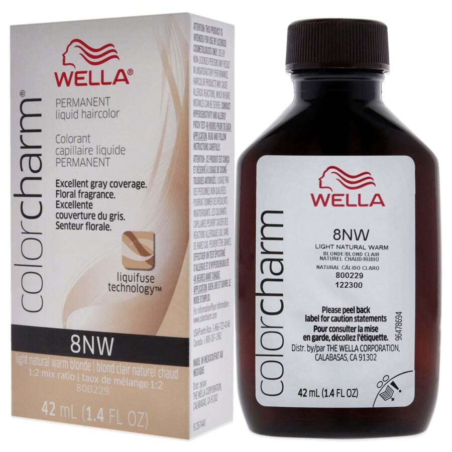 WELLA Color Charm Permanent Liquid Haircolor - 8NW Light Natural Warm ...