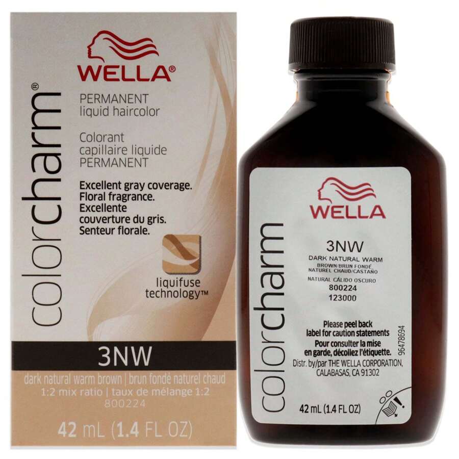 WELLA Color Charm Permanent Liquid Haircolor - 3NW Dark Natural Warm ...