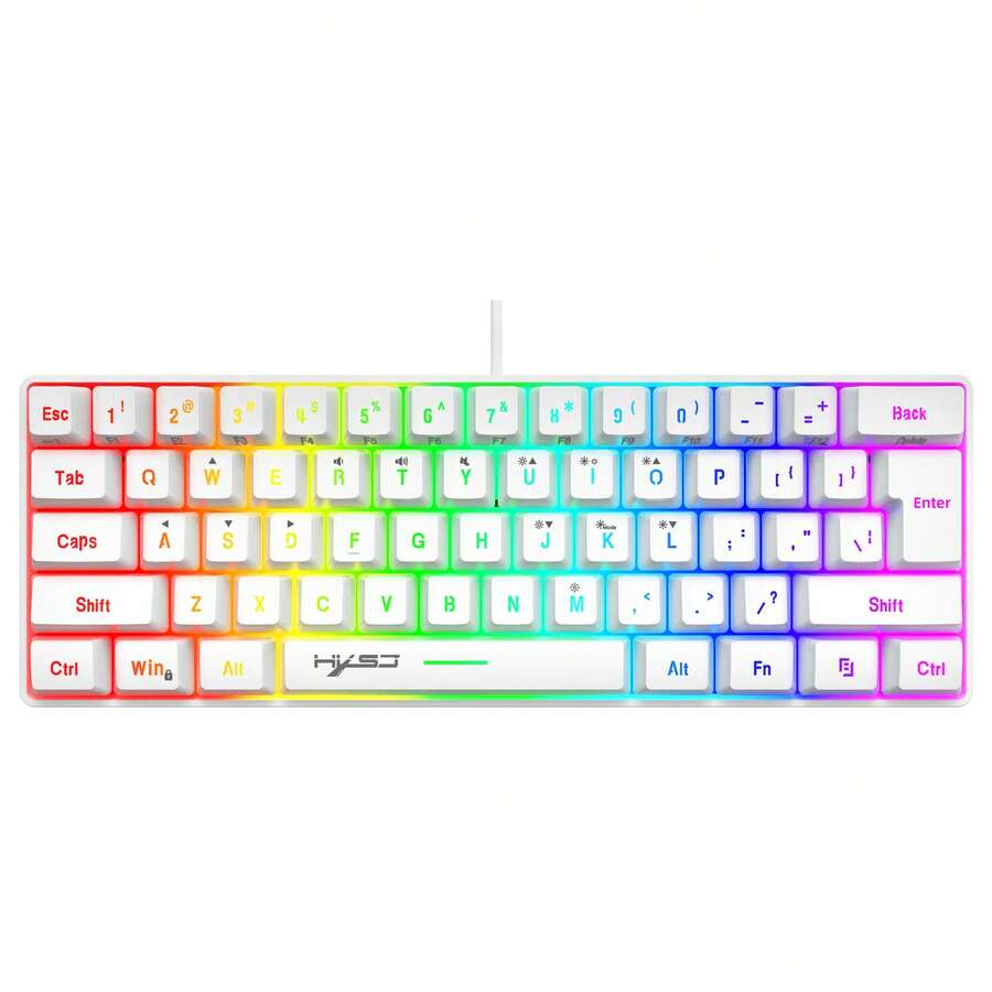 60% Wired Gaming Keyboard, 61 Keys RGB Backlit Wrist Rest Ultra Compact ...
