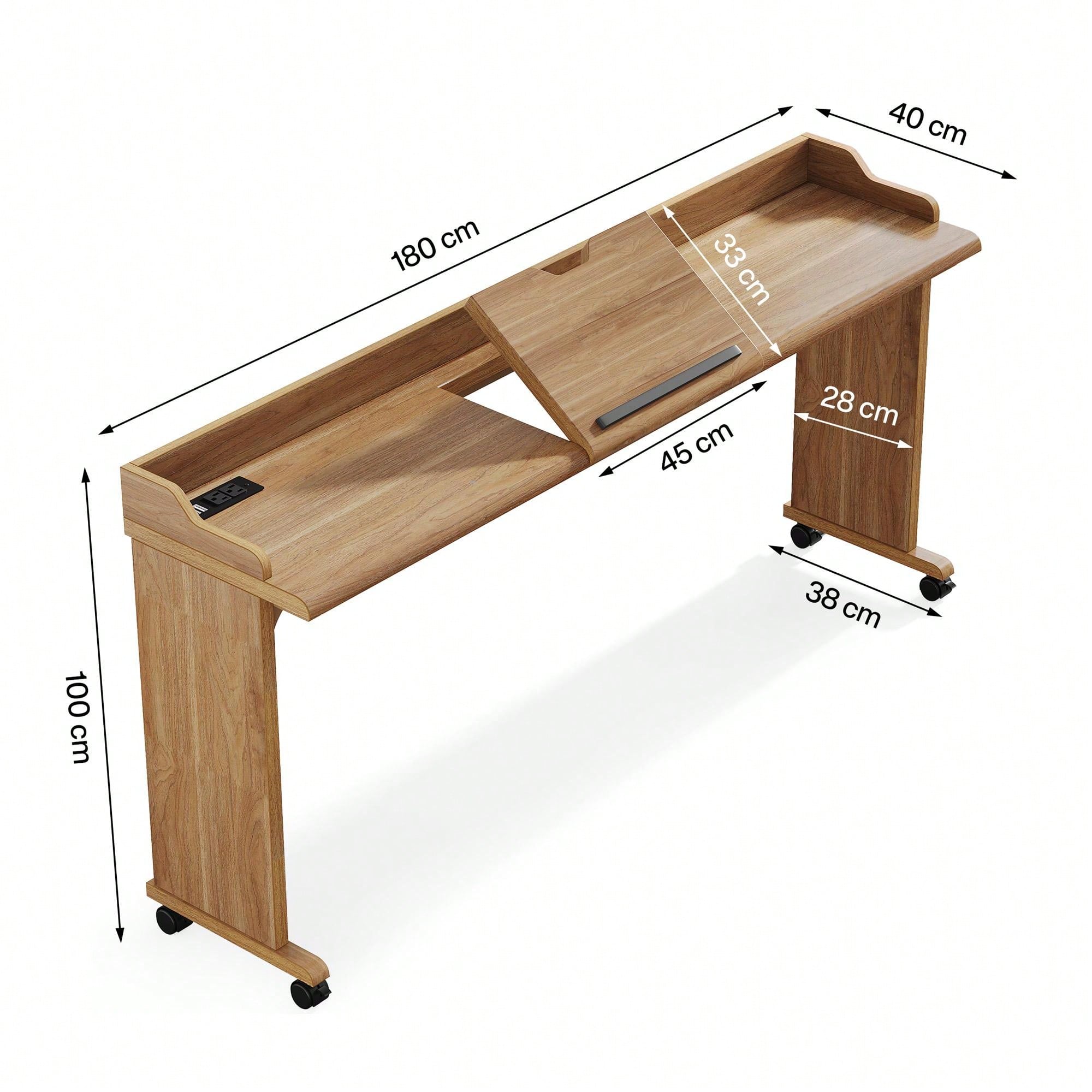 Tribesigns 70.8" Over Bed Table with Wheels Large Overbed Desk with ...