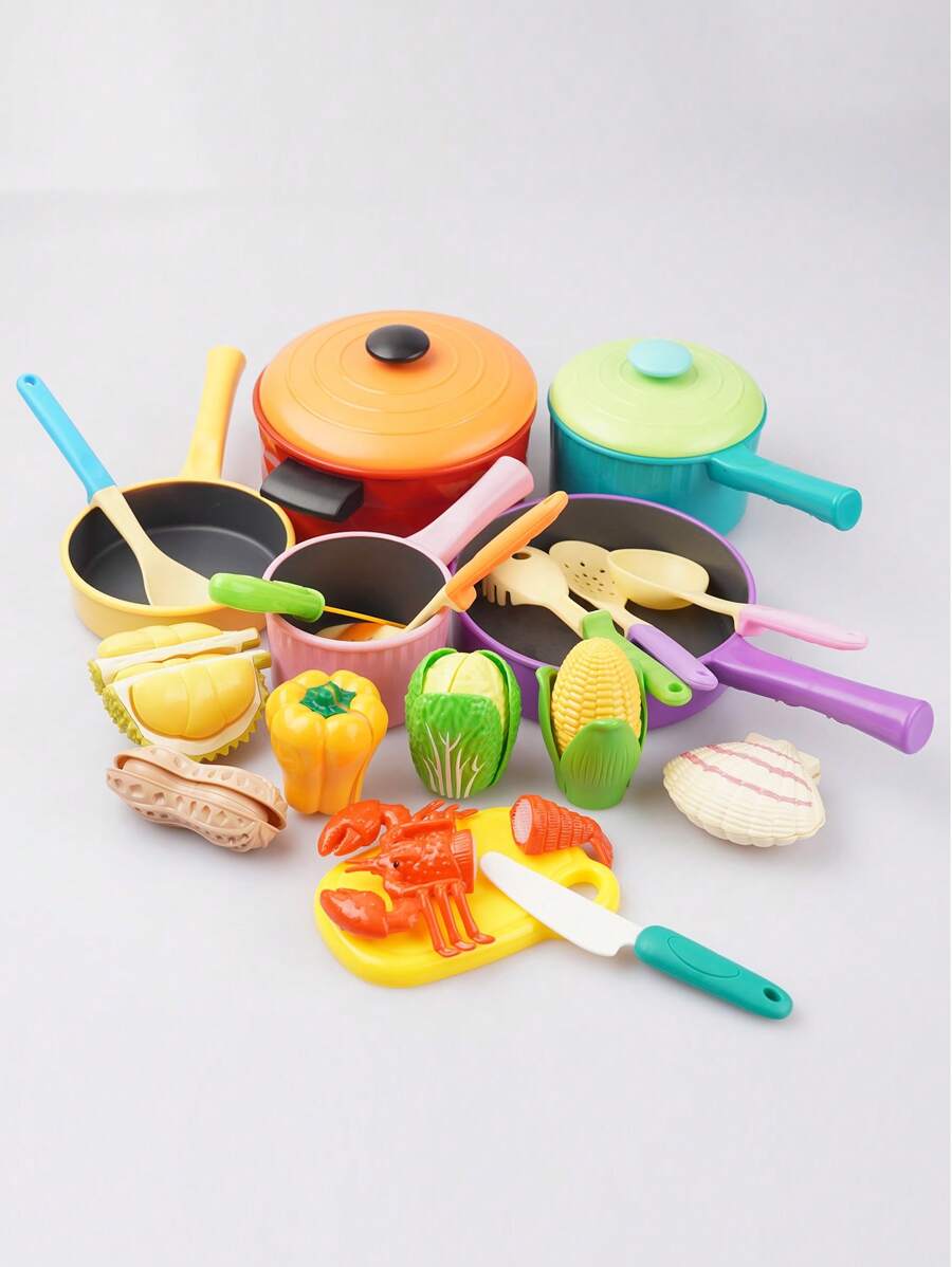 Children's vegetable cutting game food set, 21pcs fake food fruit ...
