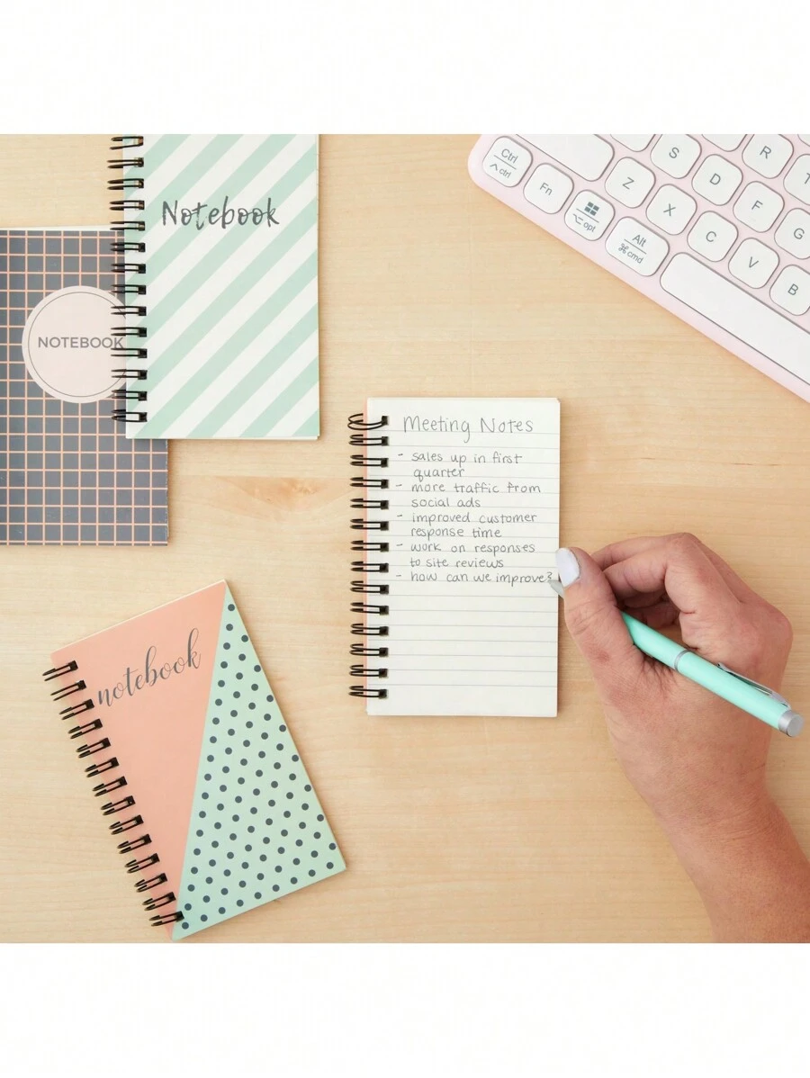 12 Pack Small Spiral Bound Pocket Sized Notebook with Lined Pages, 50 ...