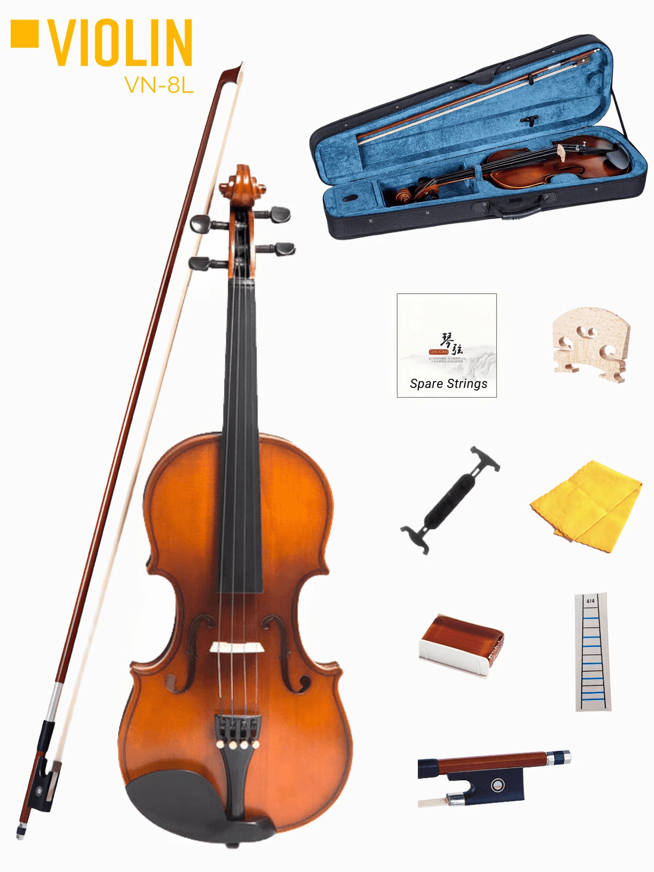 1 Set Handmade High-end Violin Kit With Spruce & Maple Solid Wood Full ...