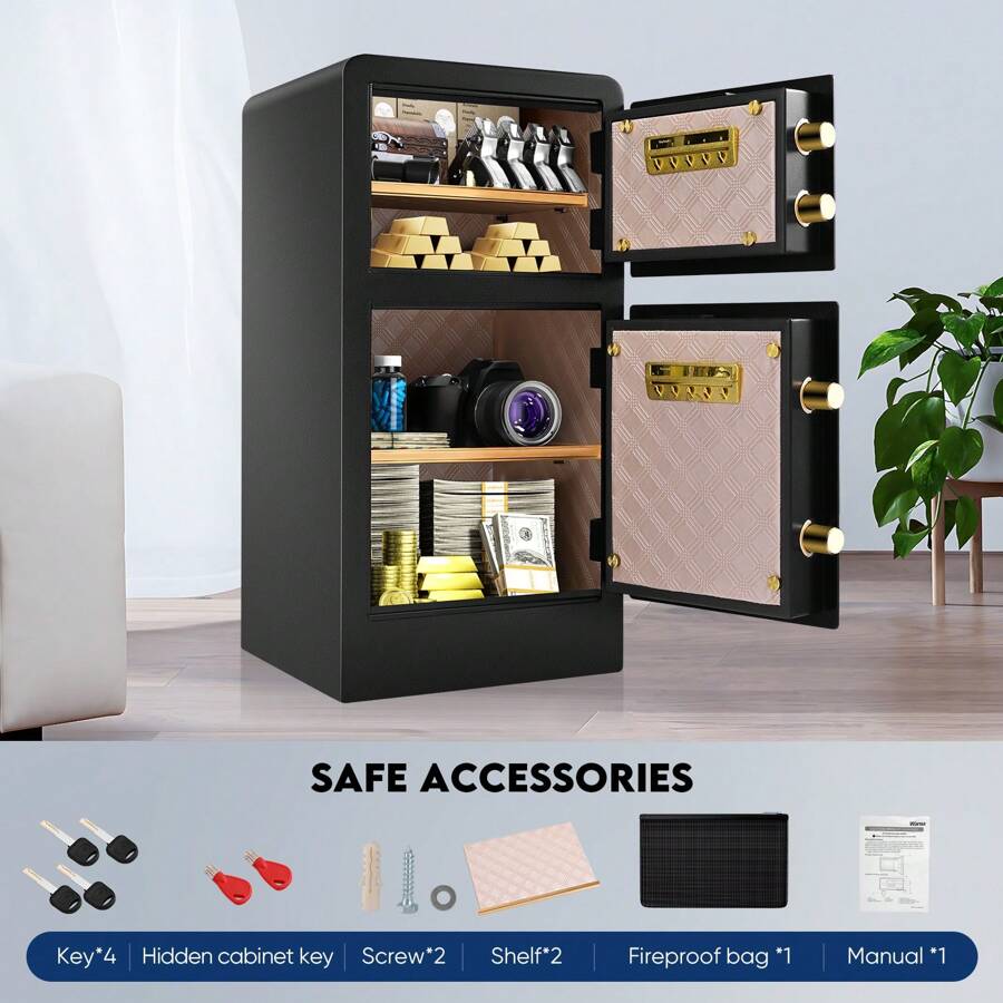 DIOSMIO LCD Double Layers Safe, 4.2 Cuft 2-IN-1 Extra Large Safe Box ...
