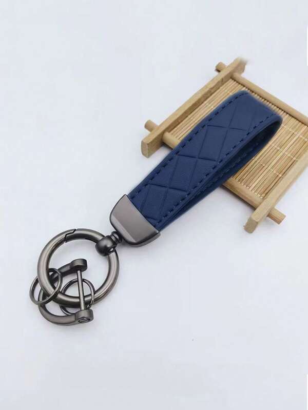 1pc Fashion Keychain Embossed Leather Key Ring For Both Men And Women ...