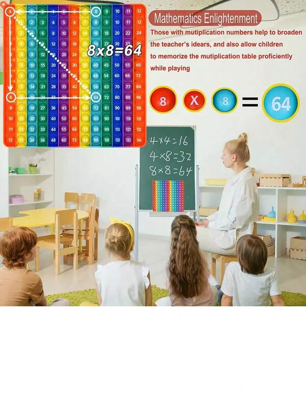 1pc Large Popp Multiplication Table Game Mat And 12x12 Multiplication ...