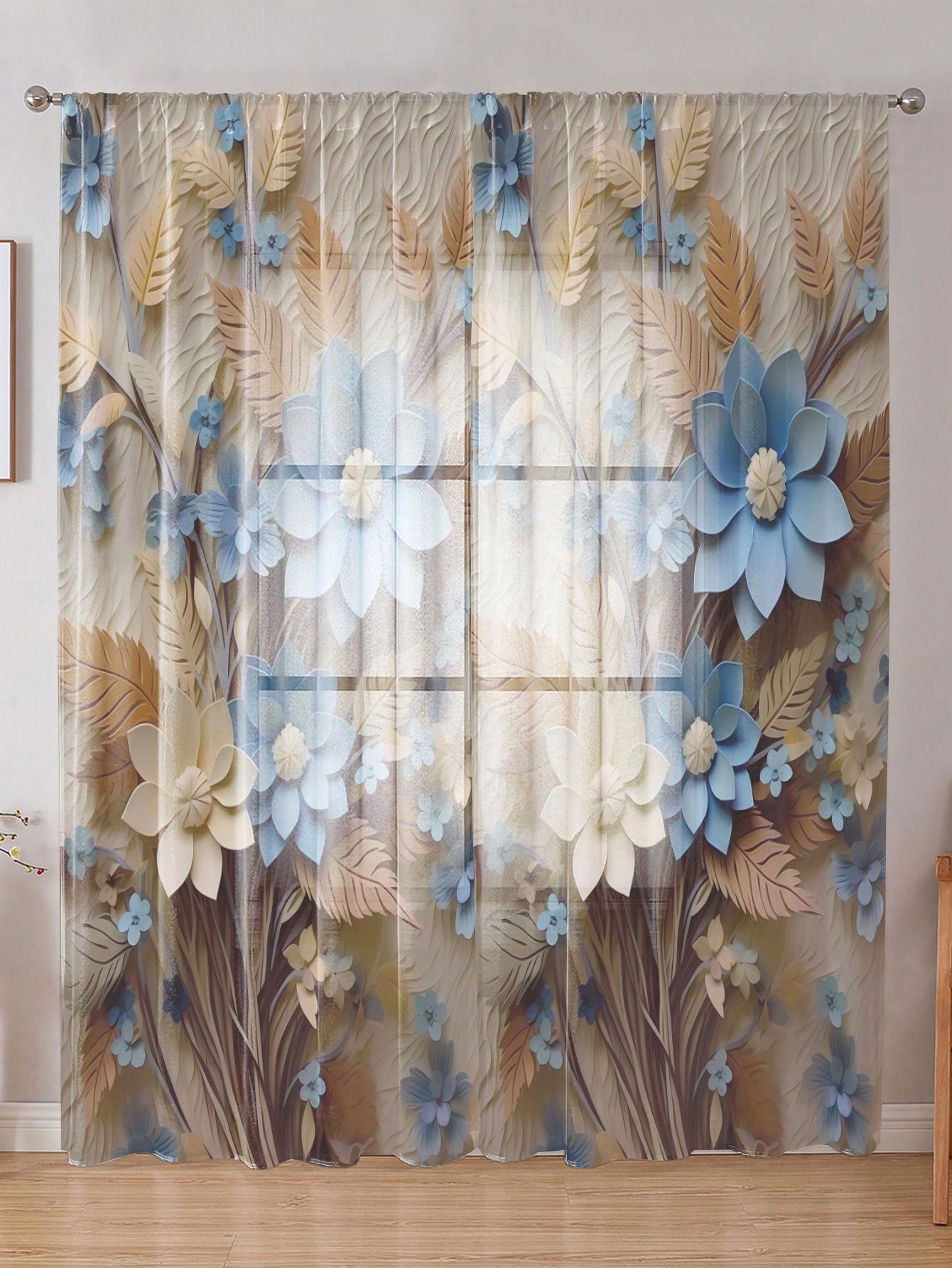 3d Printed Floral Pattern Window Screen 1pc | SHEIN USA