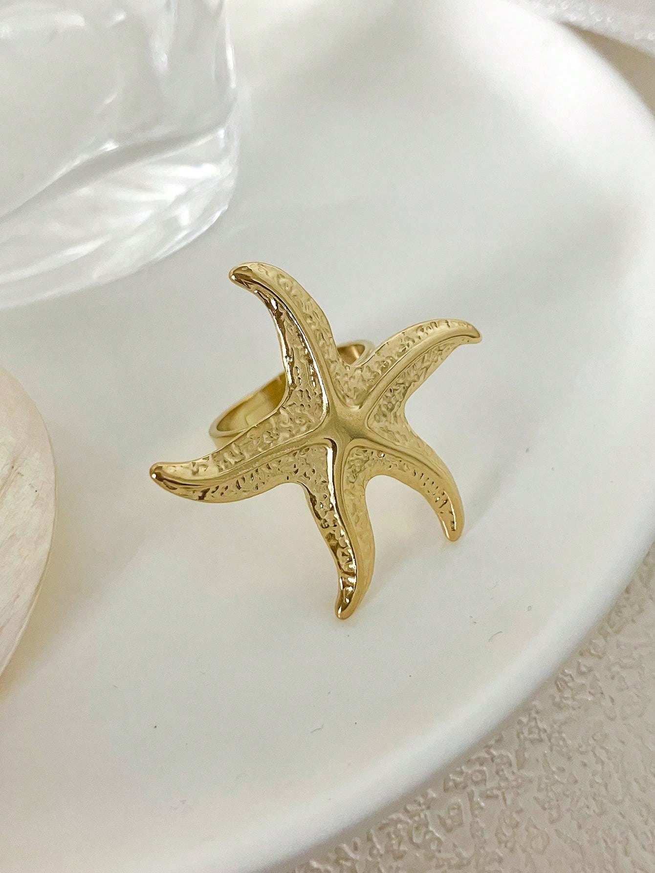 Mazuer Vintage French Style Gold-Colored Stainless Steel Seastar Open ...