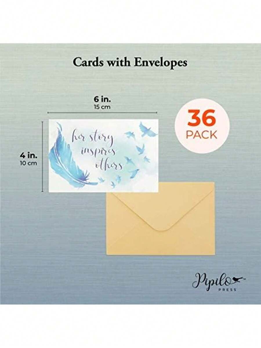 36 Pack Positive Affirmation Greeting Cards with Envelopes, 6 ...