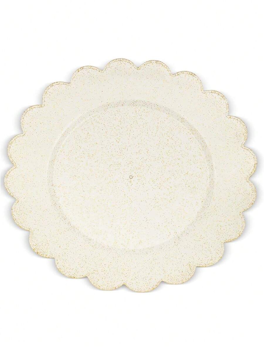 Blue Panda Plastic Plate 50 Pack - Gold Glitter Disposable Plates - 9 ...