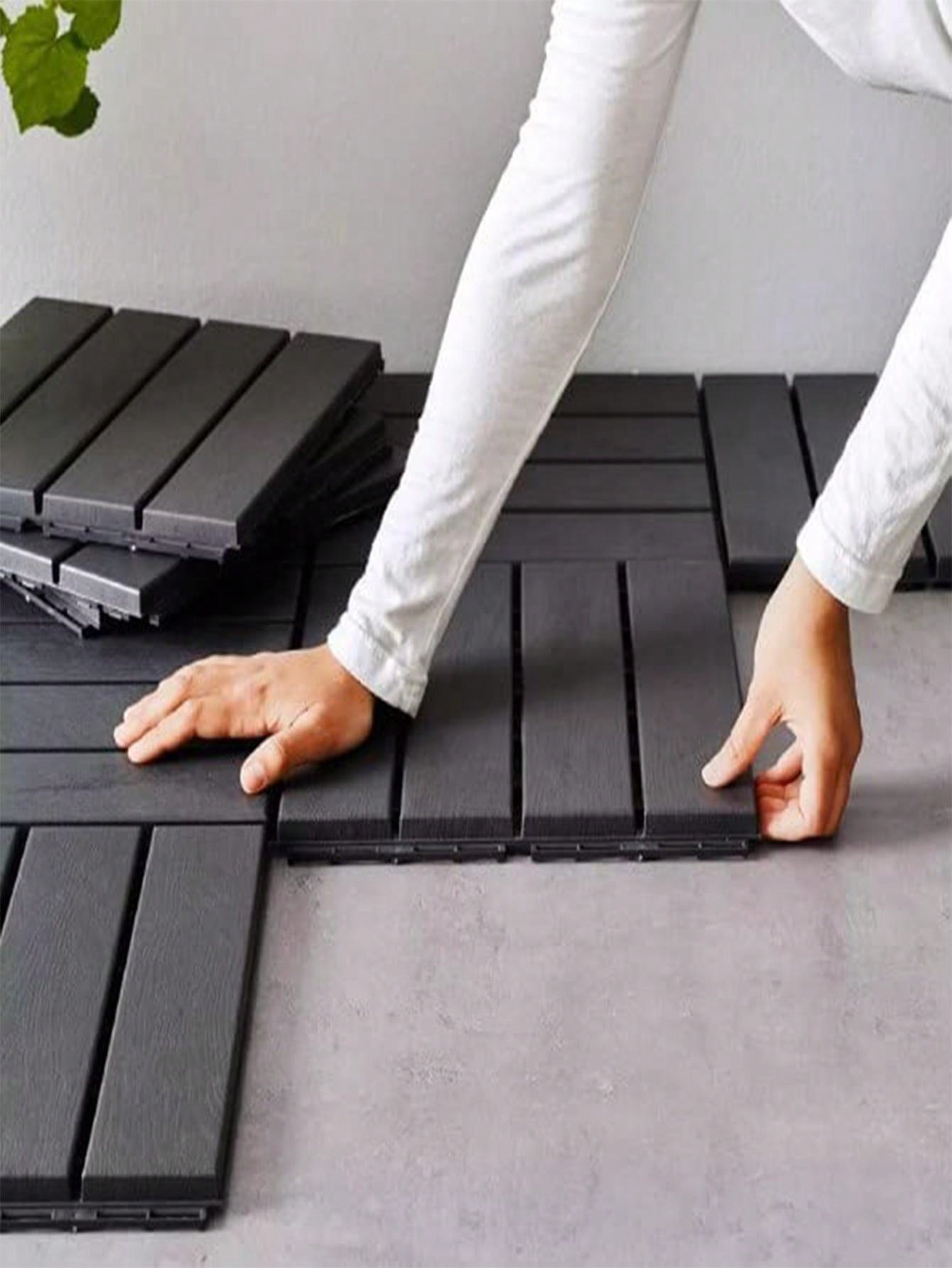 Plastic Interlocking Deck Tiles,12"X12" Waterproof Outdoor Flooring All ...