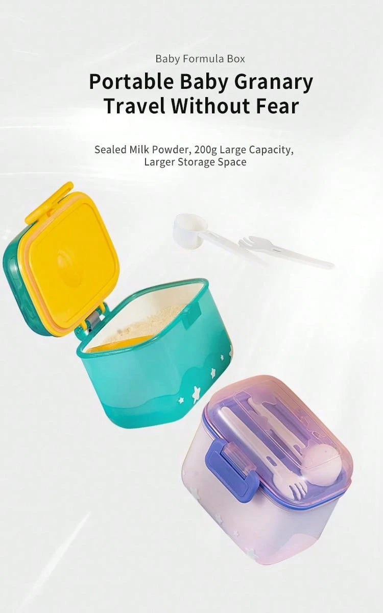 1pc Green Milk Powder Container, Can Hold About 200g, With 1 Scoop And ...