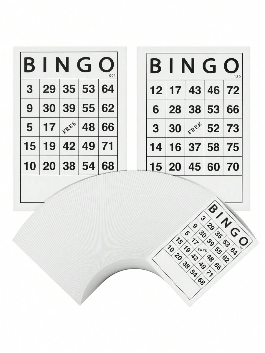 Paper Bingo Cards For Kids And Adults, 180 Reusable Bingo Game Sheets ...