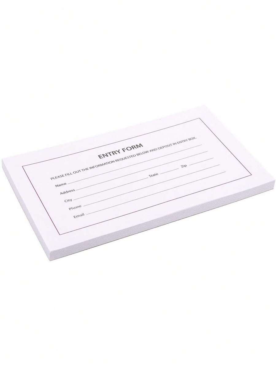 1000 Entry Forms - 10 Pads With 100 Sheets Per Pad - Entry Cards For ...