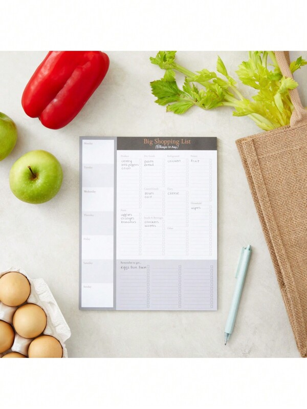 3-Pack Large Magnetic Shopping List Pad For Fridge with Checklist ...