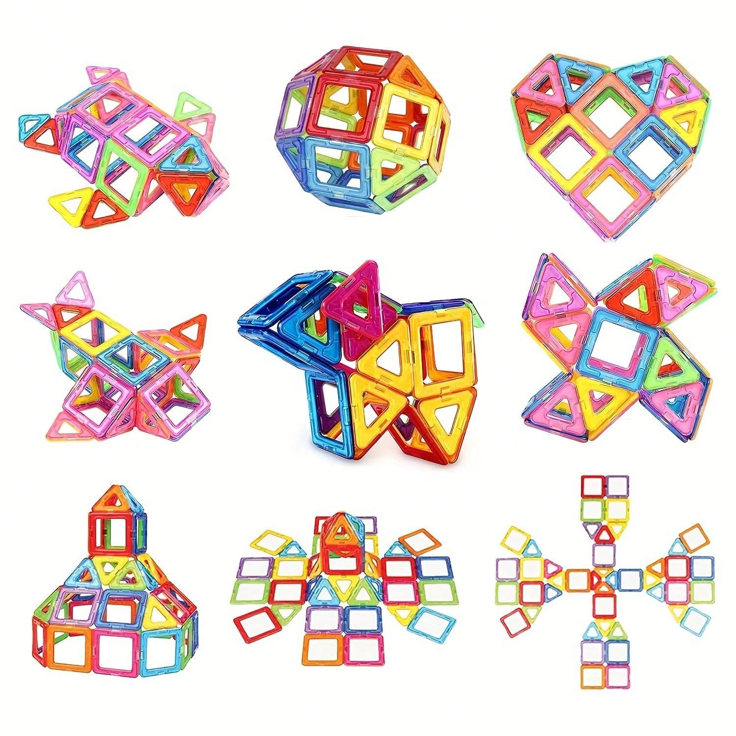 Magnetic Building Blocks Toy Set, Magnet Tiles Stem Construction Toys ...