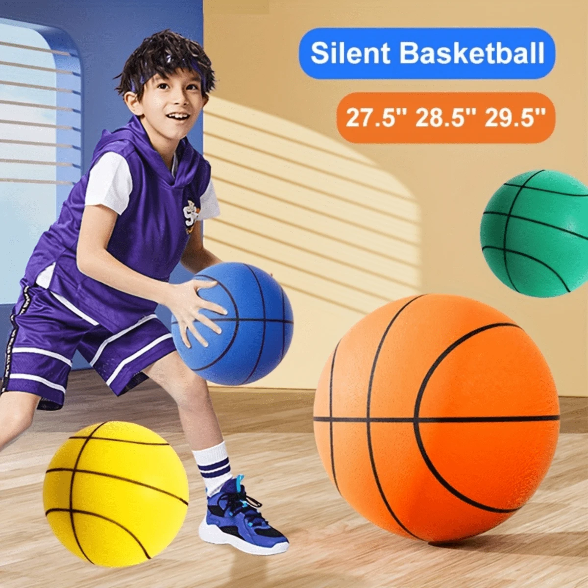 A quiet basketball that can be played indoors, a soft foam ball sponge ...