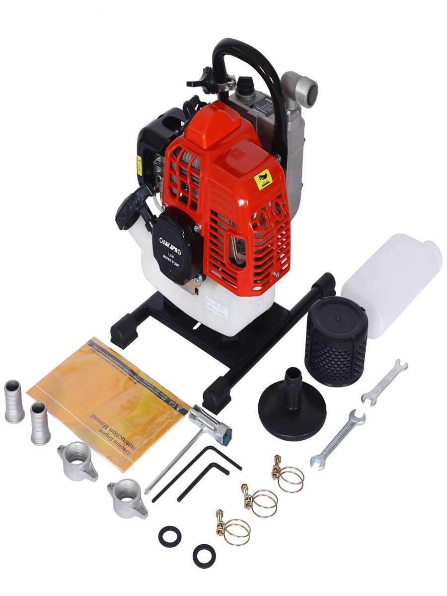Water Transfer Pump Portable 1.2HP 33cc 2-Stroke Gas Engine 1 Inch ...