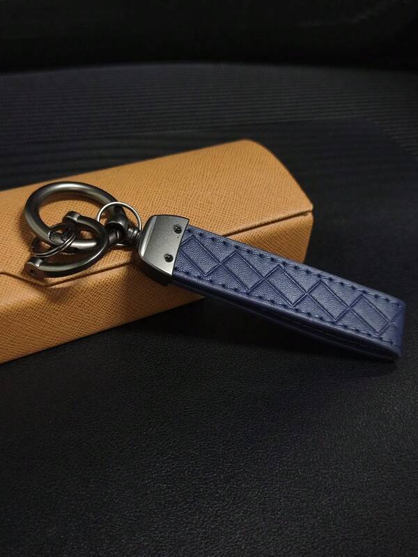 1pc Fashion Keychain Embossed Leather Key Ring For Both Men And Women ...