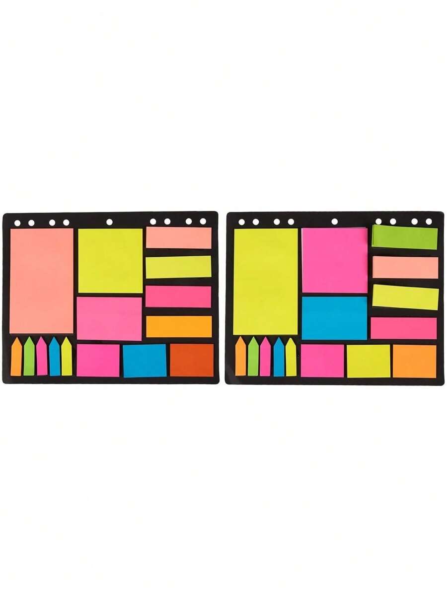 2 Pack Divider Sticky Notes Memo Set for Binders, Notebooks, Planners w ...