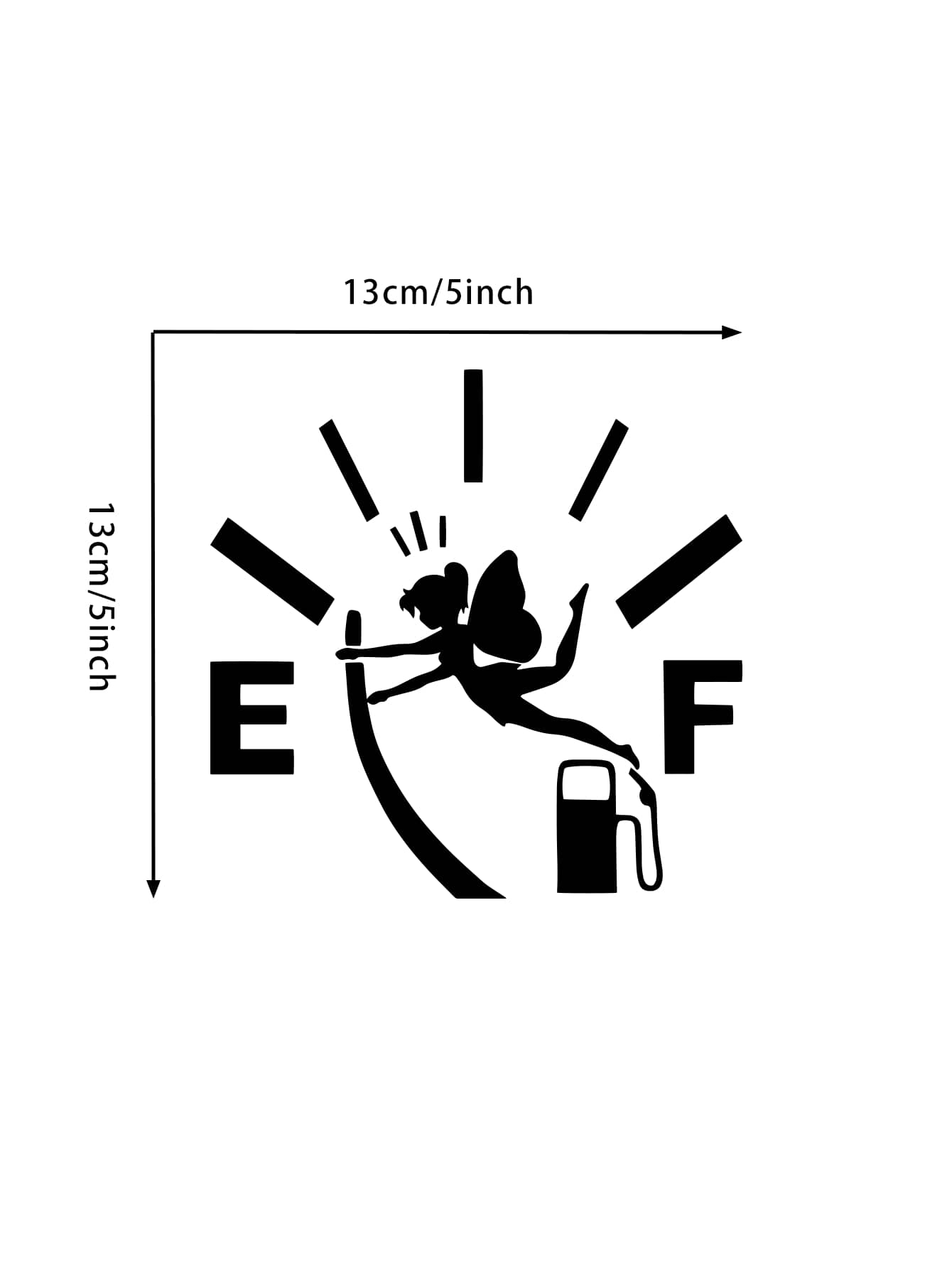 Gas tank door decal, gas gauge fairy decal, gas gauge decal, funny gas ...