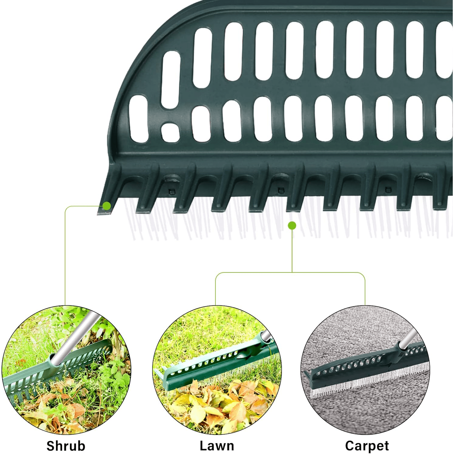 Artificial Turf Rake, 2IN1 Turf rake for Outdoors, Lawn, Carpet, Shrub ...