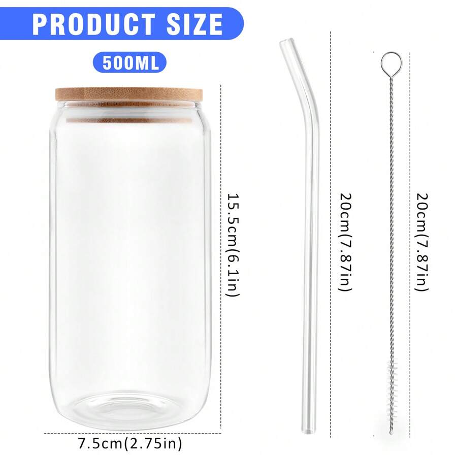 500ml Reusable Boba Cup Bubble Tea Cups,Mason Jar With Wooden Lids And ...