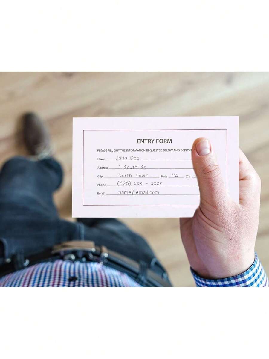 1000 Entry Forms - 10 Pads With 100 Sheets Per Pad - Entry Cards For ...