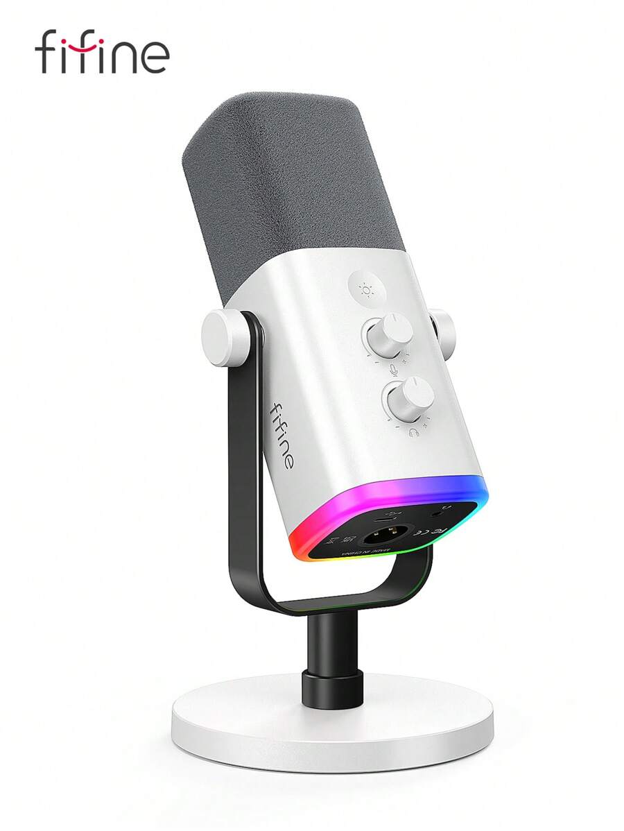 Fifine FIFINE USB/XLR Dynamic Microphone With Monitoring Headphone Jack ...