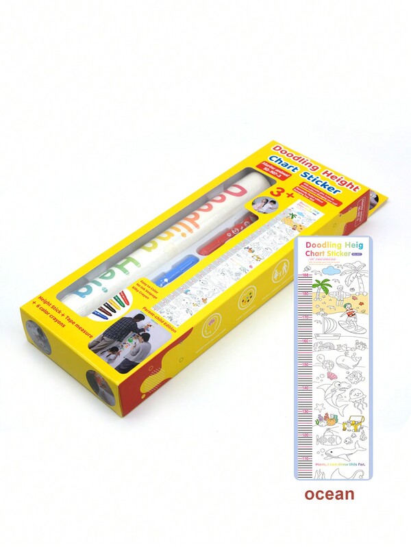 1 PCS Children's graffiti height stick parent-child wall stick measure ...